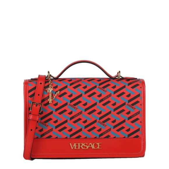 Versace | Bags | Versace La Greca Signature Shoulder Bag Orange Womens ...